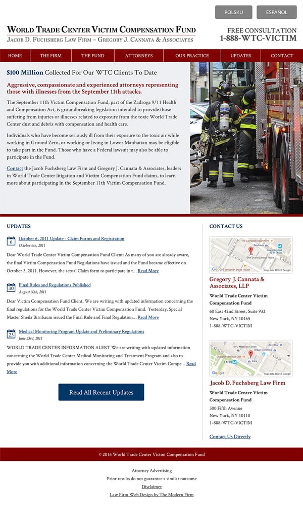 WTC Victim Compensation Fund Website by The Modern Firm