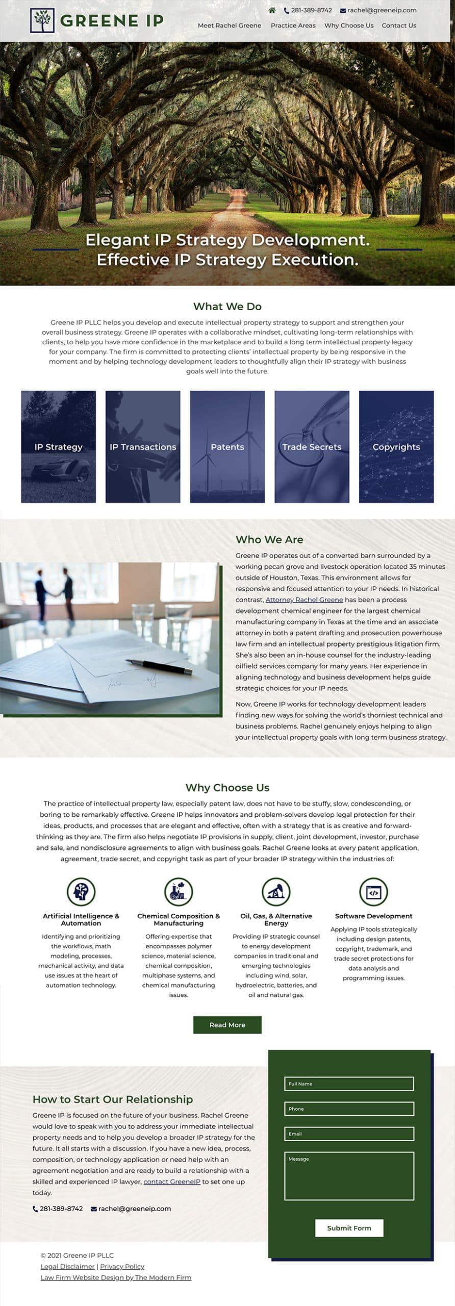 Texas IP Attorney Website Design by The Modern Firm