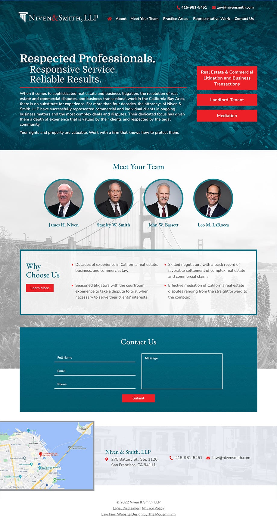 San Francisco Business & Real Estate Law Firm Website - Modern Firm